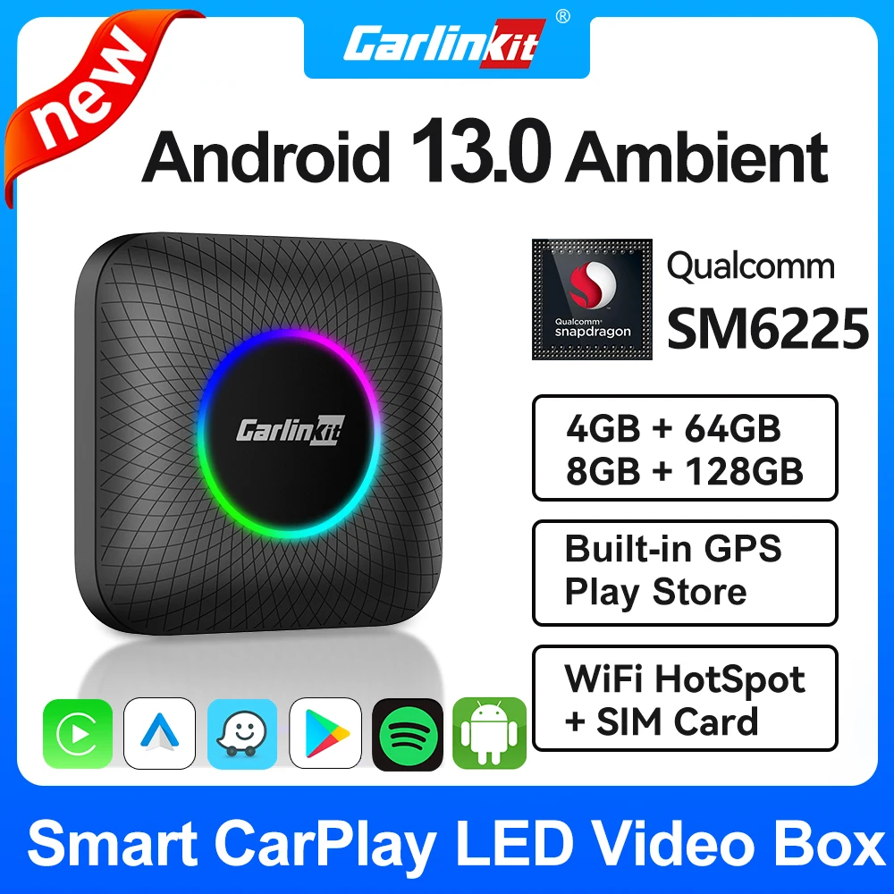 CarlinKit-Smart-CarPlay-AI-Box-13-LED-8G-128G-SM6225-SDM660-Netflix ...