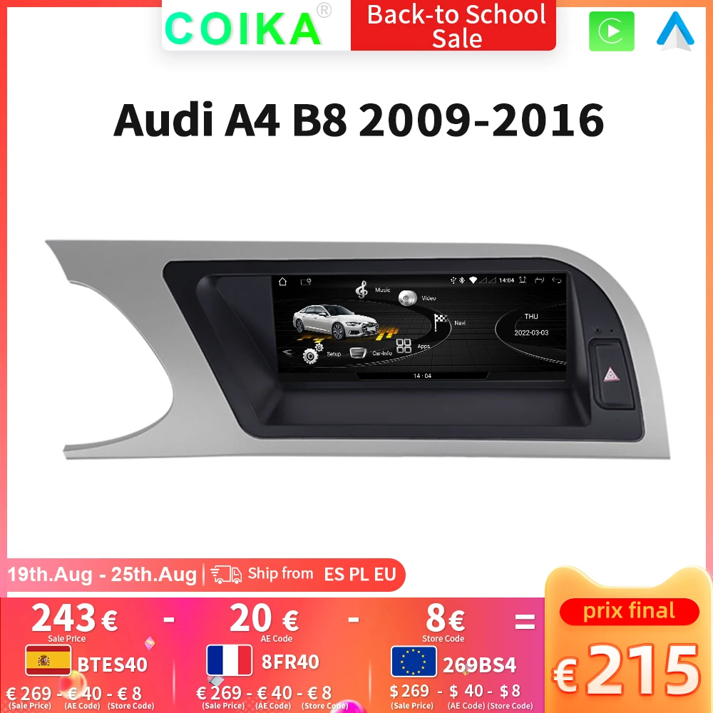 Android-13-System-Car-Radio-Player-For-Audi-A4-B8-2009-2016-WIFI-GPS ...