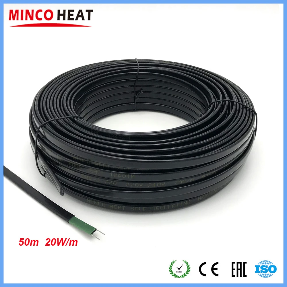 50m Energy Saving Self-regulating Heating Pipe Water Freeze Protecting ...