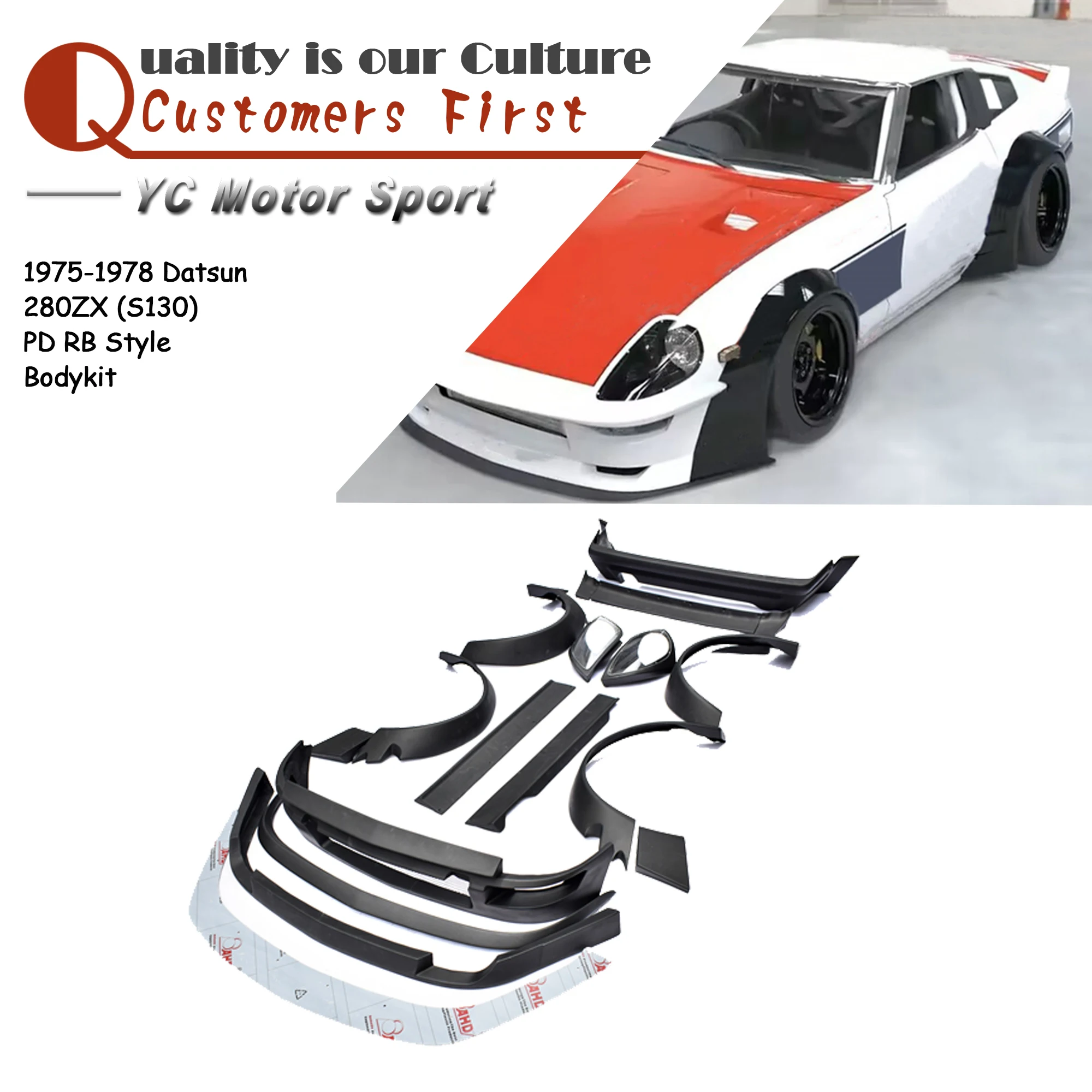 Fiber Glass PD RB Style Bodykit Fit For 1975-1978 Datsun 280ZX S130 ...