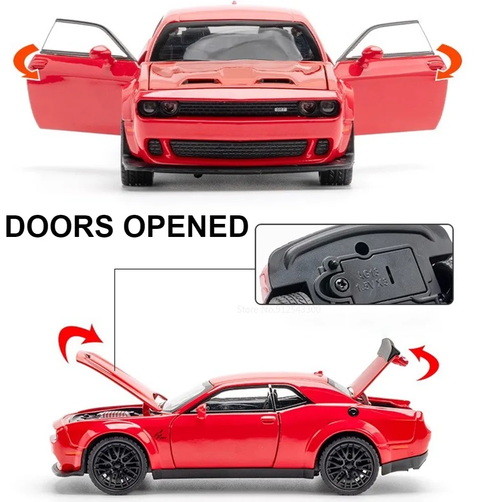 1:32 Scale Challenger Hellcat Toy Car Model Diecast Metel Pull Back ...