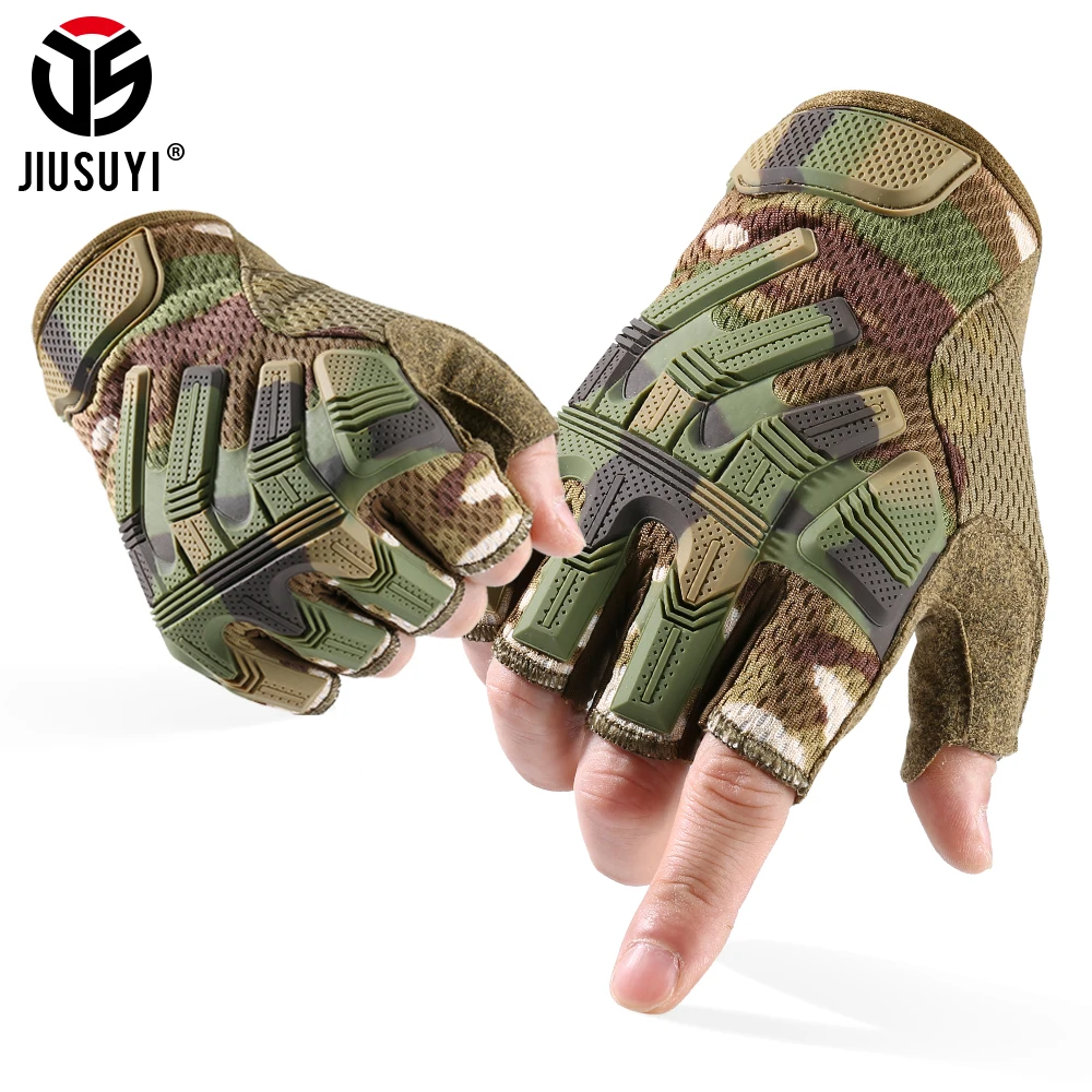Tactical Fingerless Gloves Sports Airsoft Combat Paintball Shooting ...