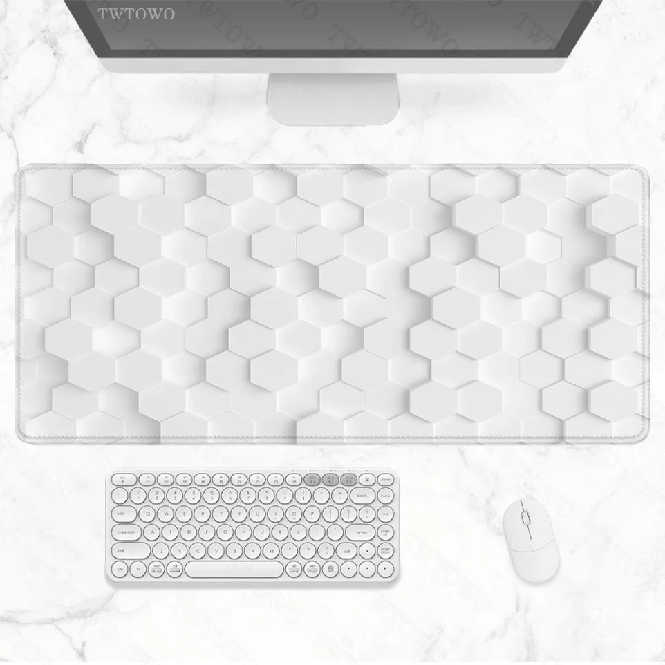 White-Geometric-Aesthetics-Mouse-Pad-Gaming-XL-HD-Custom-Computer-Large ...