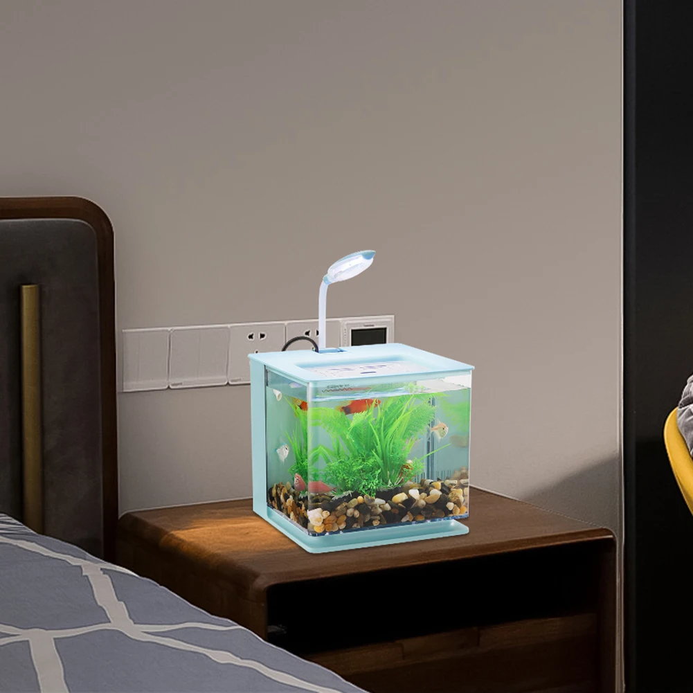 Small-Aquarium-Small-Fish-Tank-With-Led-Aquarium-Light-Built-in-USB ...