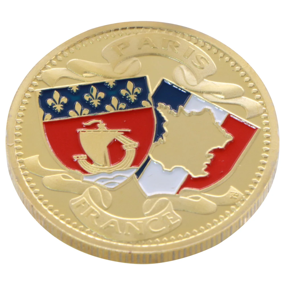 Paris-Eiffel-Tower-Gold-Plated-Commemorative-Coin-Paris-France ...