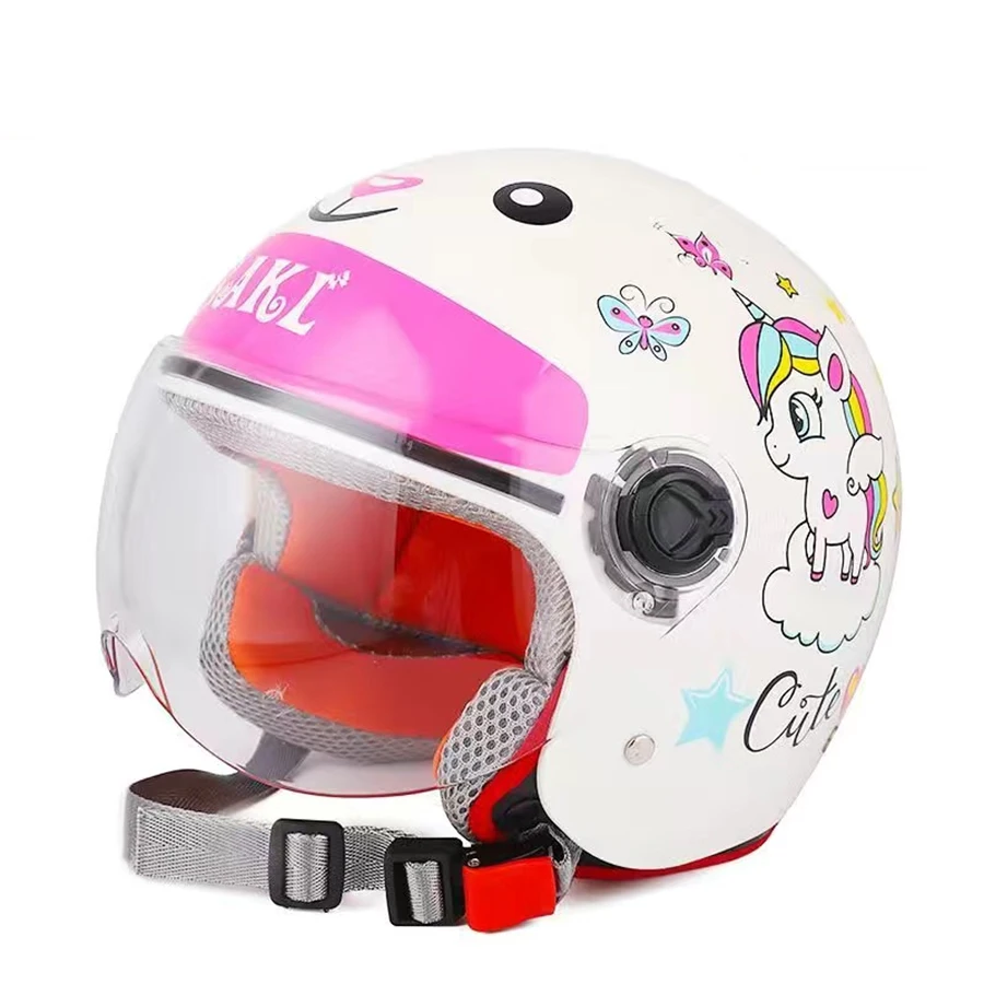 Children Cartoon Cute four seasons Motorcycle helmets Open face ...