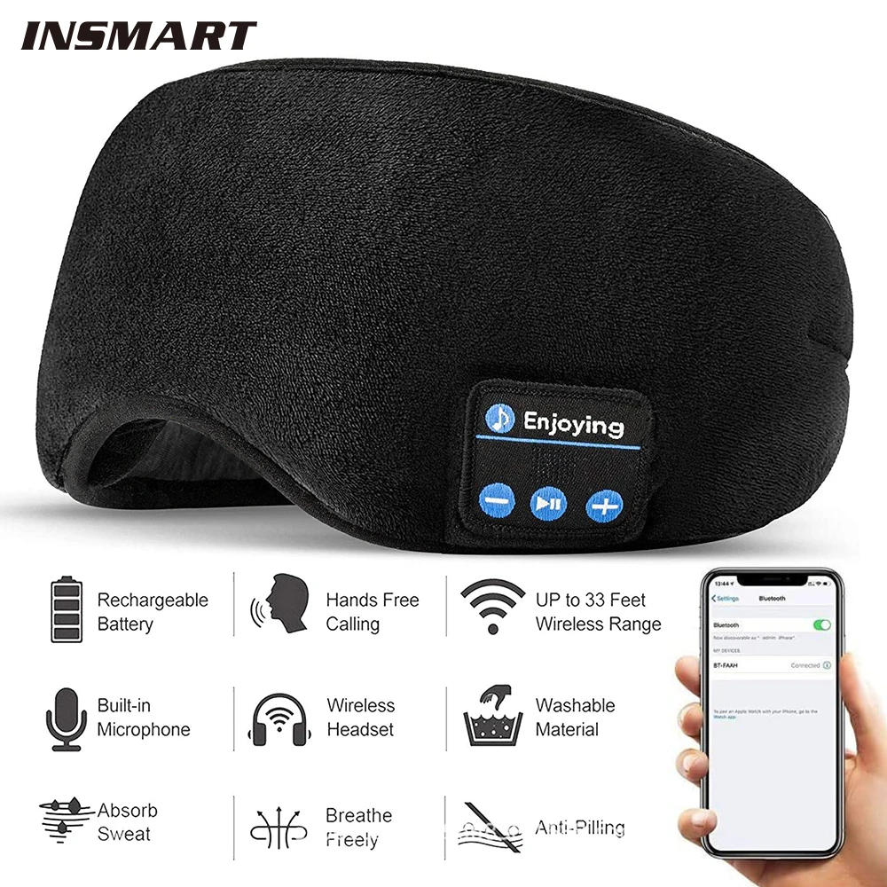 INSMART-Bluetooth-Sleep-Eye-Mask-Wireless-Intelligent-Shading-3D-Soft ...