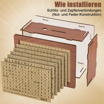 1000/2000/3000/5000/10000 Euro Money Box Piggy Bank Wood Money Bank ...