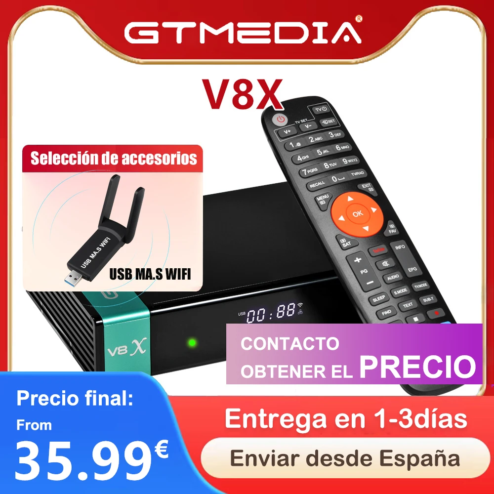 Receptor de satélite GTMEDIA V8X mars DVB-S/S2/S2X ACM Multi-stream ...