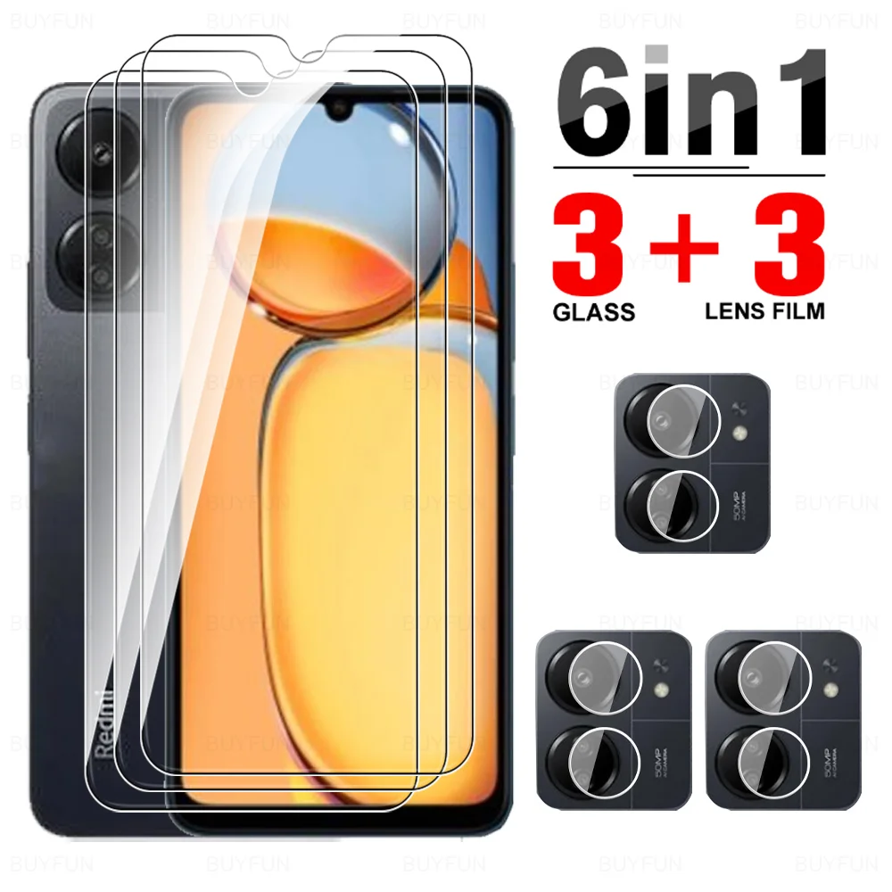 6in1-Protective-Glass-Case-For-Redmi-13C-Tempered-Glass-For-Xiomi ...
