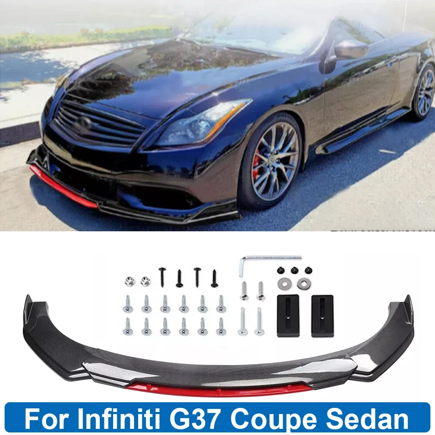 For Infiniti G37 Coupe Sedan Front Bumper Lip Spoiler Side Splitter ...