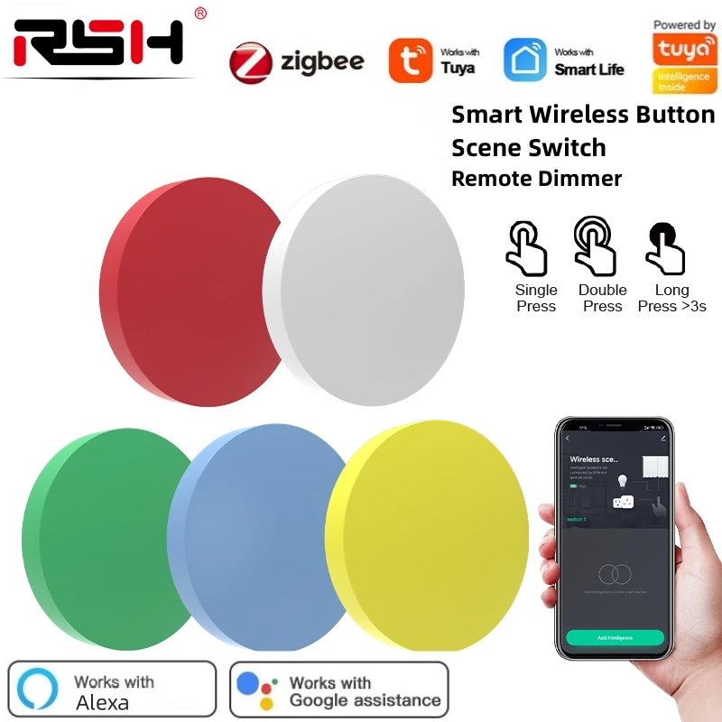 Tuya-ZigBee-Smart-Button-Smart-Scene-Switch-Wireless-Remote-Control-on-Off-Key-Controller-Multi ...