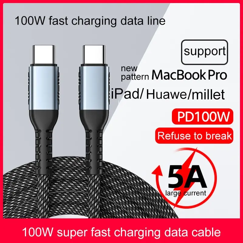 C Pair C Double Head Type-c Fast Charge Charging Cable C- C Flash Charge 5a Data Cable W For ...