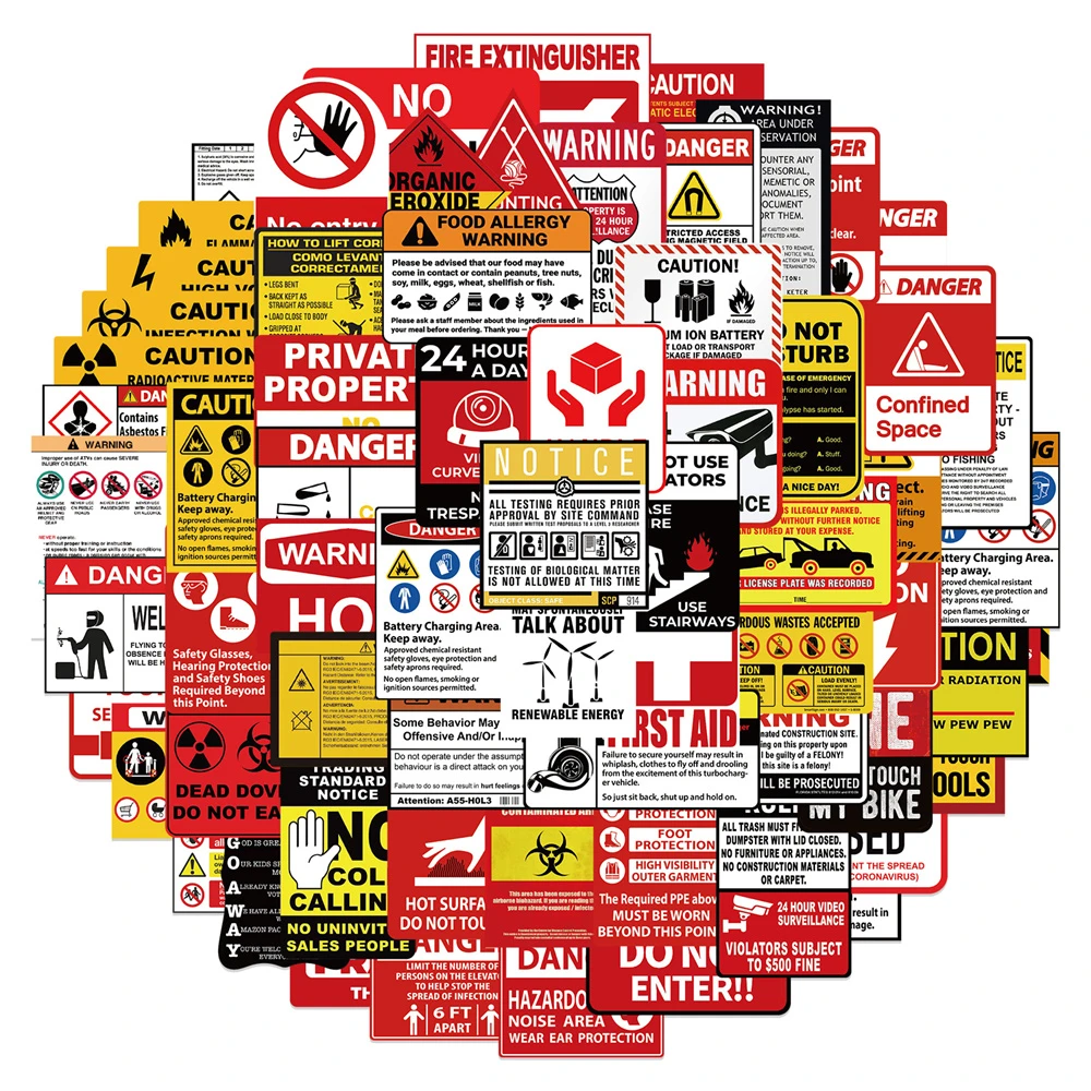 Stationery Sticker Pack | Warning Danger Stickers | Scrapbooking ...