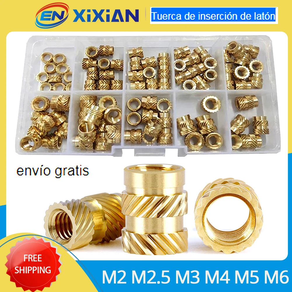 Juego de tuercas de inserción de latón M2 M2.5 M3 M4 M5 M6 Tuerca de ...