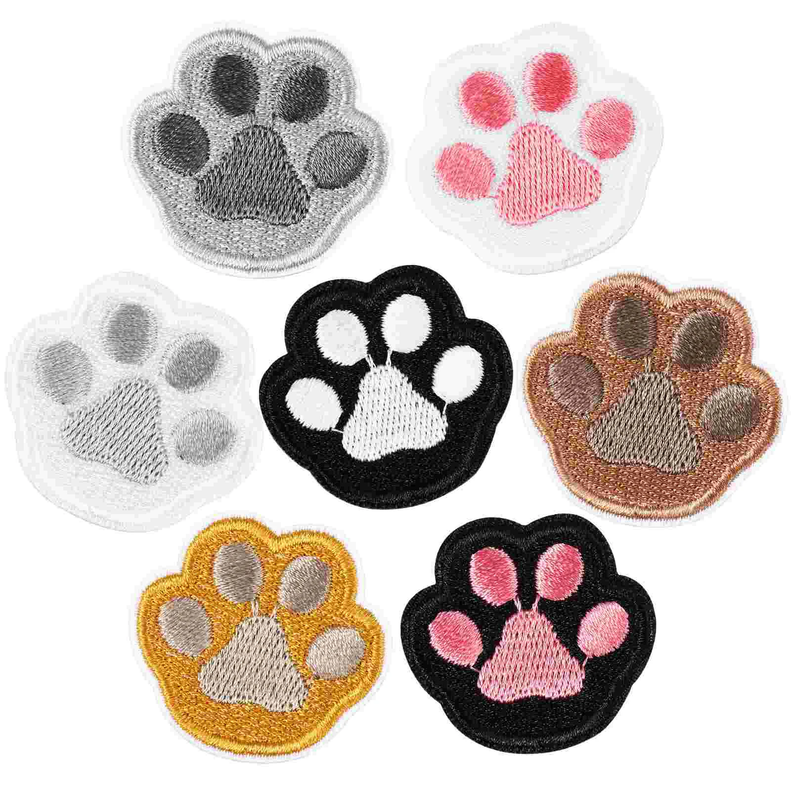 7-Pcs-Paw-Pattern-Iron-on-Patches-Paw-Self-adhesive-Embroidered ...