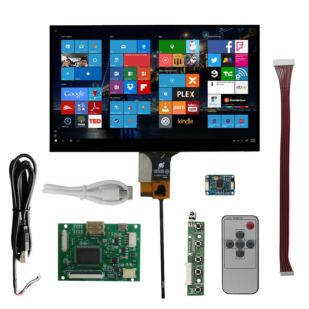 Pantalla LCD de 9 pulgadas, 1024x600, con Tablero de Control de controlador, pantalla táctil ...