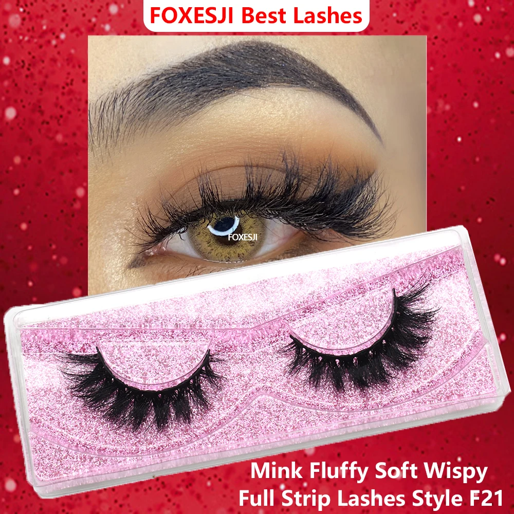 FOXESJI-Eyelashes-Extensions-Mink-Eye-Lashes-Natural-long-Fluffy-Wispy ...