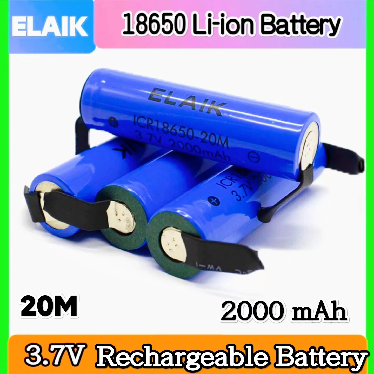 1-20PCS-2000mAh-3-7V-18650-rechargeable-lithium-ion-battery-Strong ...