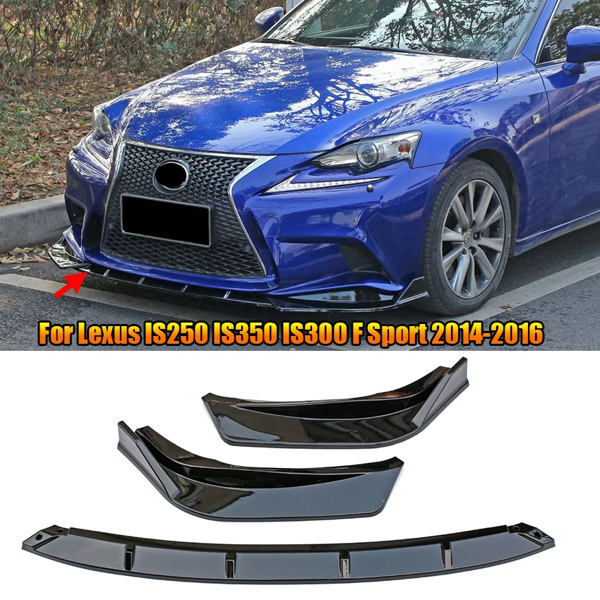 3PCS-Front-Bumper-Lip-Body-Kit-Spoiler-Splitter-ABS-Canard-Lip-Diffuser ...