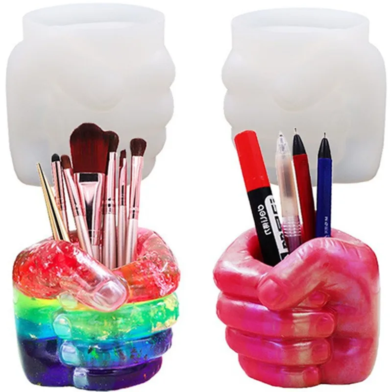 Hand-Shape-Pen-Holder-Resin-Mold-Flower-Pots-Silicone-Mold-for-Concrete ...