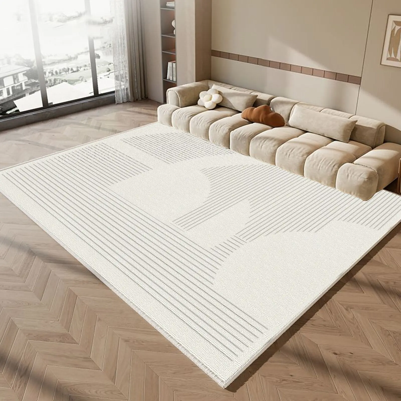Simple-lines-carpet-living-room-light-color-decoration-home-carpet ...