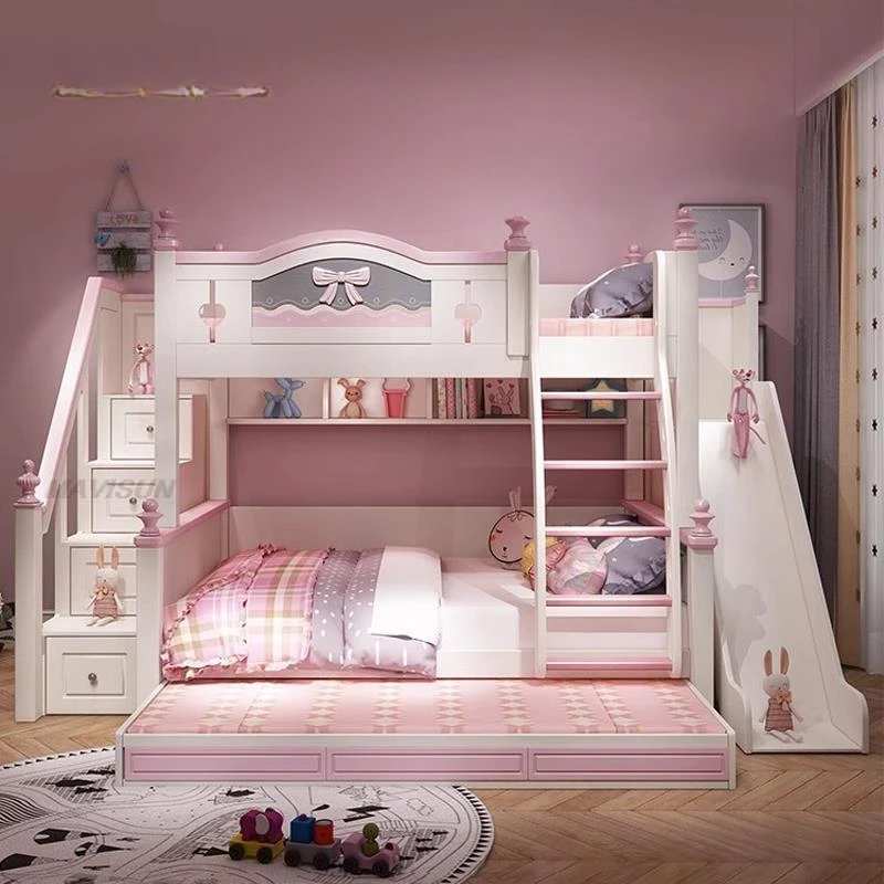 Lit-superpos-en-bois-massif-pour-enfants-jolies-filles-lit-de-princesse ...