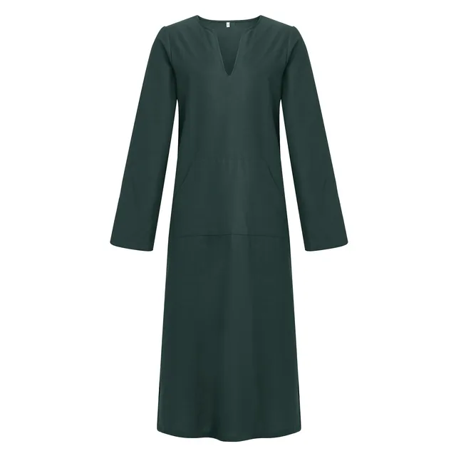 Men Traditional Costume Solid Color Saudi Clothing Arabic Long Sleeve ...