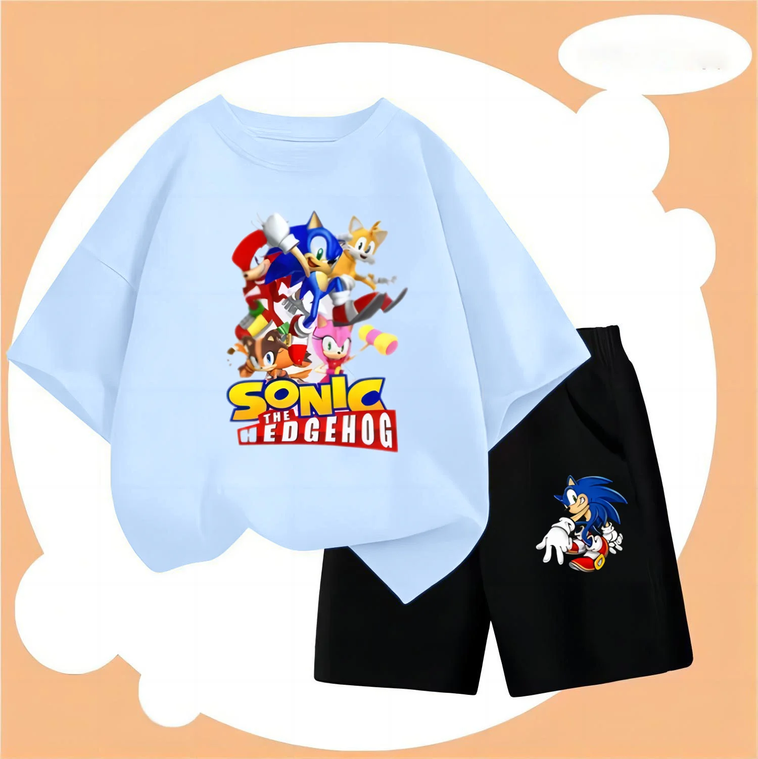 Conjunto de verano de 2 a 12 años para niños, ropa de pareja de Sonic ...