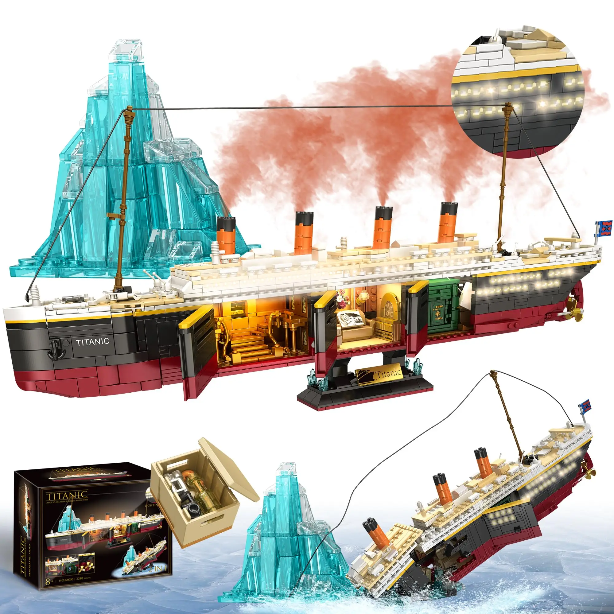 2288Pcs-Titanic-Model-Creative-Luxury-Cruise-Ship-Set-Moc-City-Boat ...