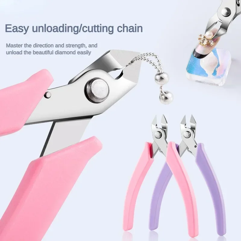 New-Manicure-Nail-Pliers-Rhinestones-Plier-Nail-Clipper-Cutter-Chain ...