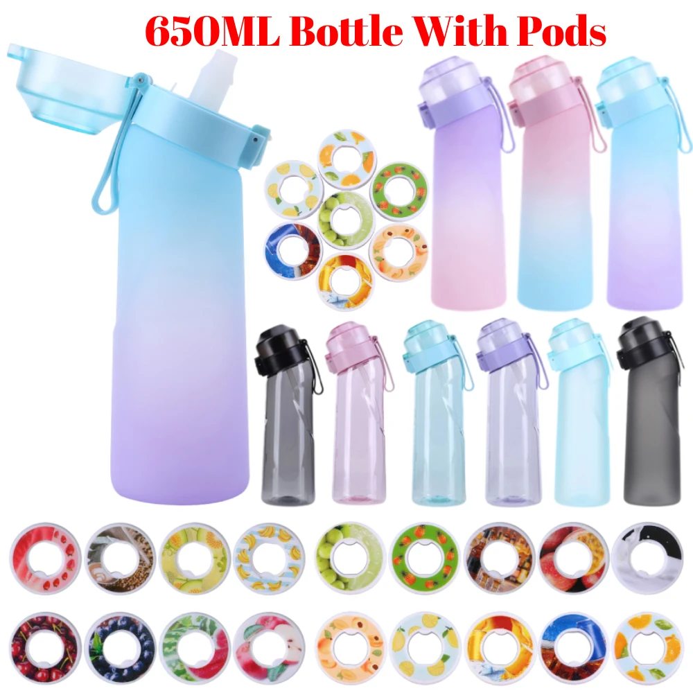 Flavored-Water-Bottle-With7-Pods-650ML-Air-Water-Up-Bottle-Frosted ...