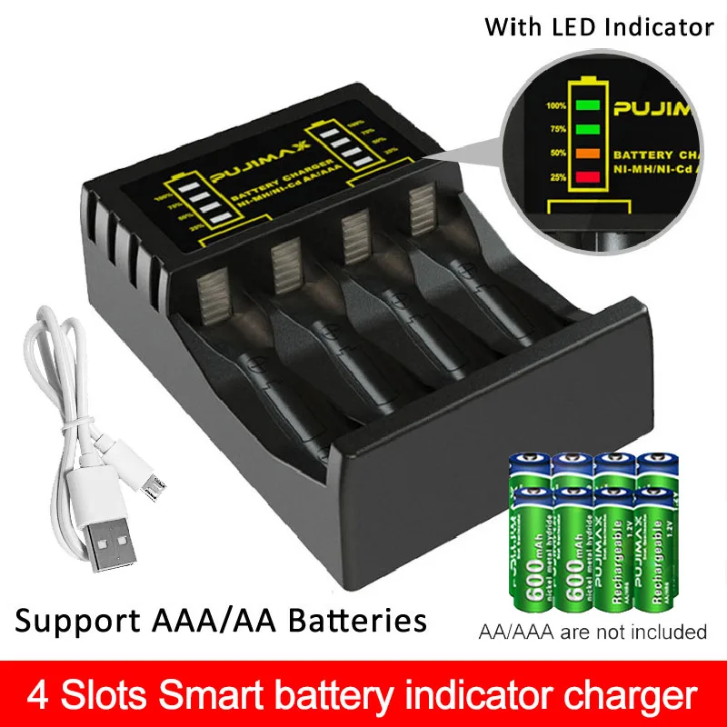 4-Slot-Battery-Charger-For-AAA-AA-Rechargeable-Batter-Charger-With-LED ...