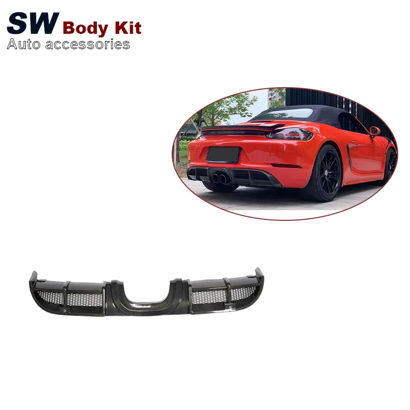 Carbon-fiber-bumper-rear-lip-for-porsche-718-boxster-cayman-rear-bumper ...