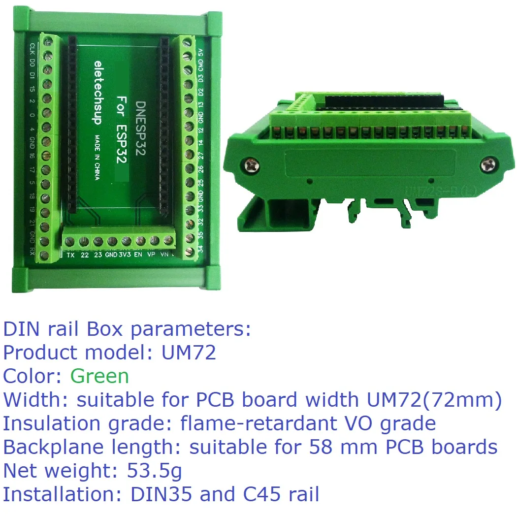 Din Rail Mount Box ESP32 Expansion Board 3.96 Connector for ESP32S ESP ...