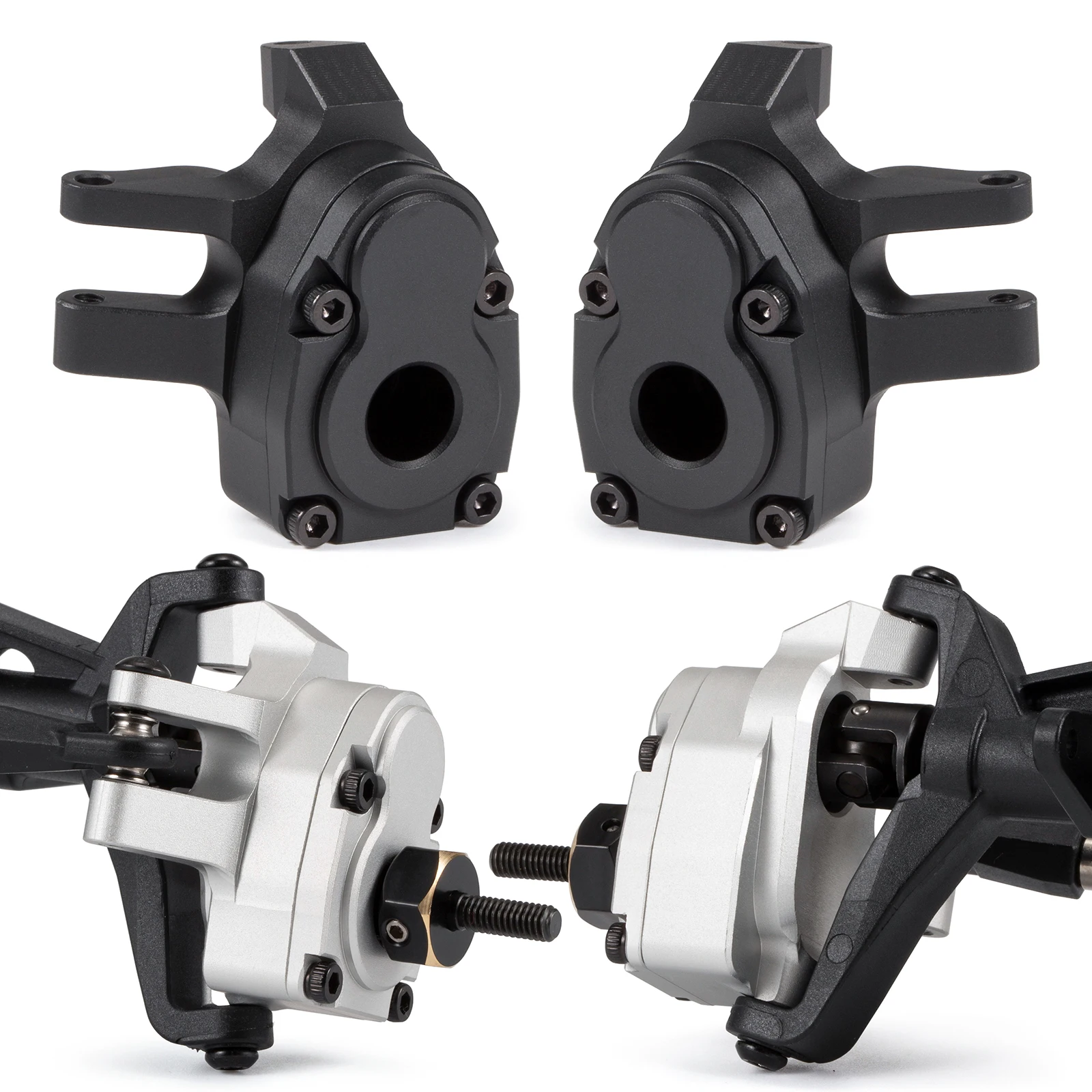 CNC Machined Aluminum Portal Knuckles and Portal Cover for 1/10 Axial ...
