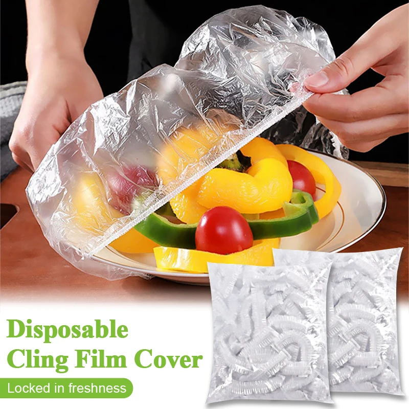 Disposable-Kitchen-Fresh-Keeping-Bag-Elastic-Plastic-Wrap-Cover-Food ...
