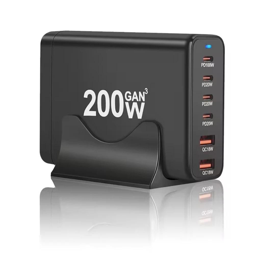 200W-GaN-Charger-6-Ports-USB-Type-C-PD-Charger-Quick-Charge-3-0-USB ...