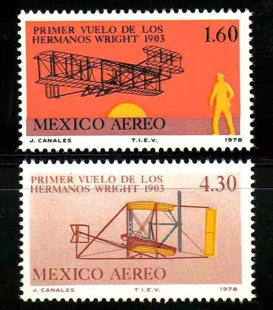 2Pcs/Set New Mexico Post Stamp 1978 The First Human Powered Flight ...