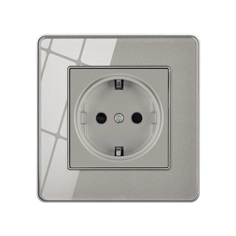 EU-European-Standard-Wall-Power-Socket-250V-16A-Tempered-Glass-Panel ...