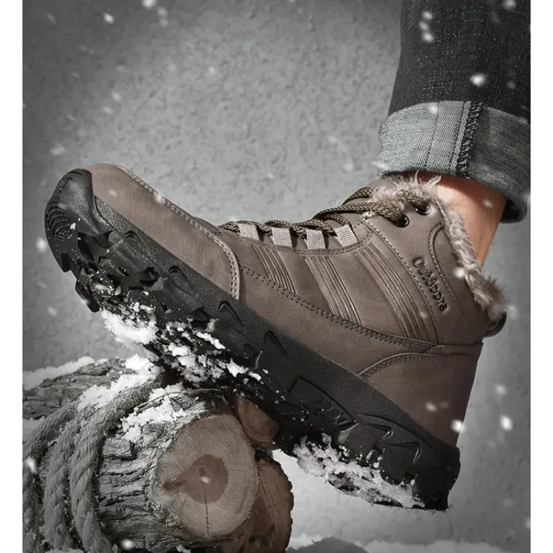 Winter New Plush Thermal Shoes Men's Outdoor Anti-skid Low-top Snow ...