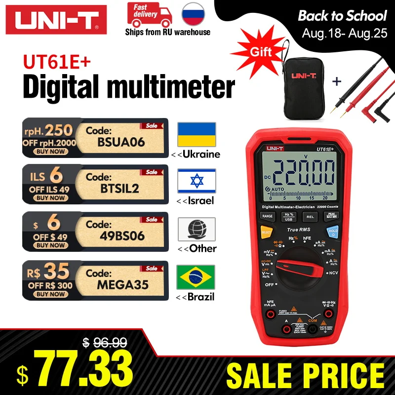 UNI-T-UT61B-UT61E-UT61D-Smart-Professional-Digital-Multimeter-Tester ...