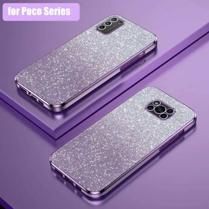 Pocox3 X3pro Luxury Glitter Gradient Plating Case For Xiaomi Mi Poco X3 ...