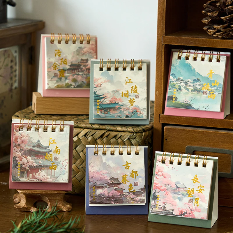 2025-Mini-Calendar-Vintage-Ancient-Chinese-Desk-Calendar-Schedule ...