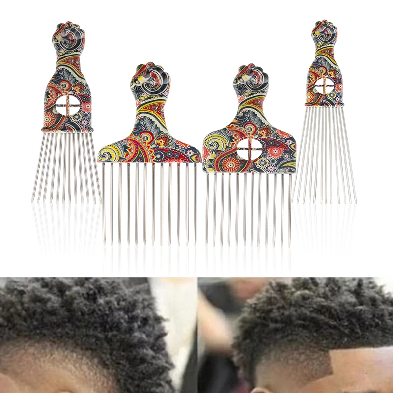 African-Pick-Hair-Comb-Salon-Use-4-Size-Black-Fist-Afro-Comb-Brush ...