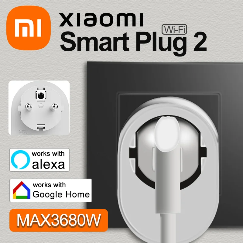 Xiaomi Smart Plug 2 WiFi Global Version EU Power Adapter Wireless Switch Socket Extension Google ...