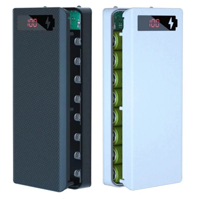 8x18650-Power-Bank-Cases-Battery-Holder-Dual-USB-Type-C-Charge-DIY ...