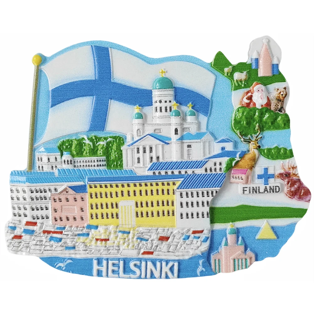 3D Helsinki Finland Fridge Magnet Gift Souvenir Resin Refrigerator ...