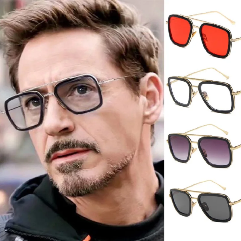 Glasses Men Women Sunglasses Iron man Eyewear Steampunk Sun Glasses ...