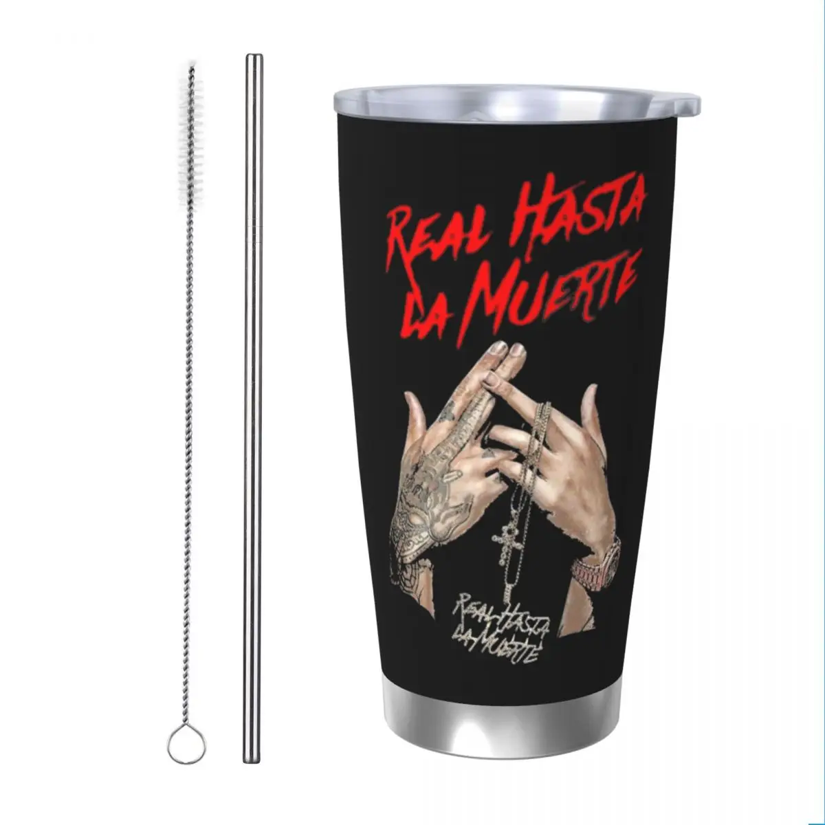 Anuel-AA-Real-Hasta-La-Muerte-Tumbler-Vacuum-Insulated-Coffee-Cups-with ...